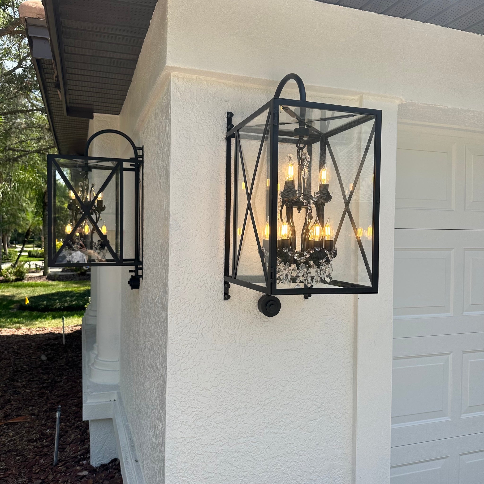 Outdoor Rococo Crystal Wall Sconce – Luxury LED Light