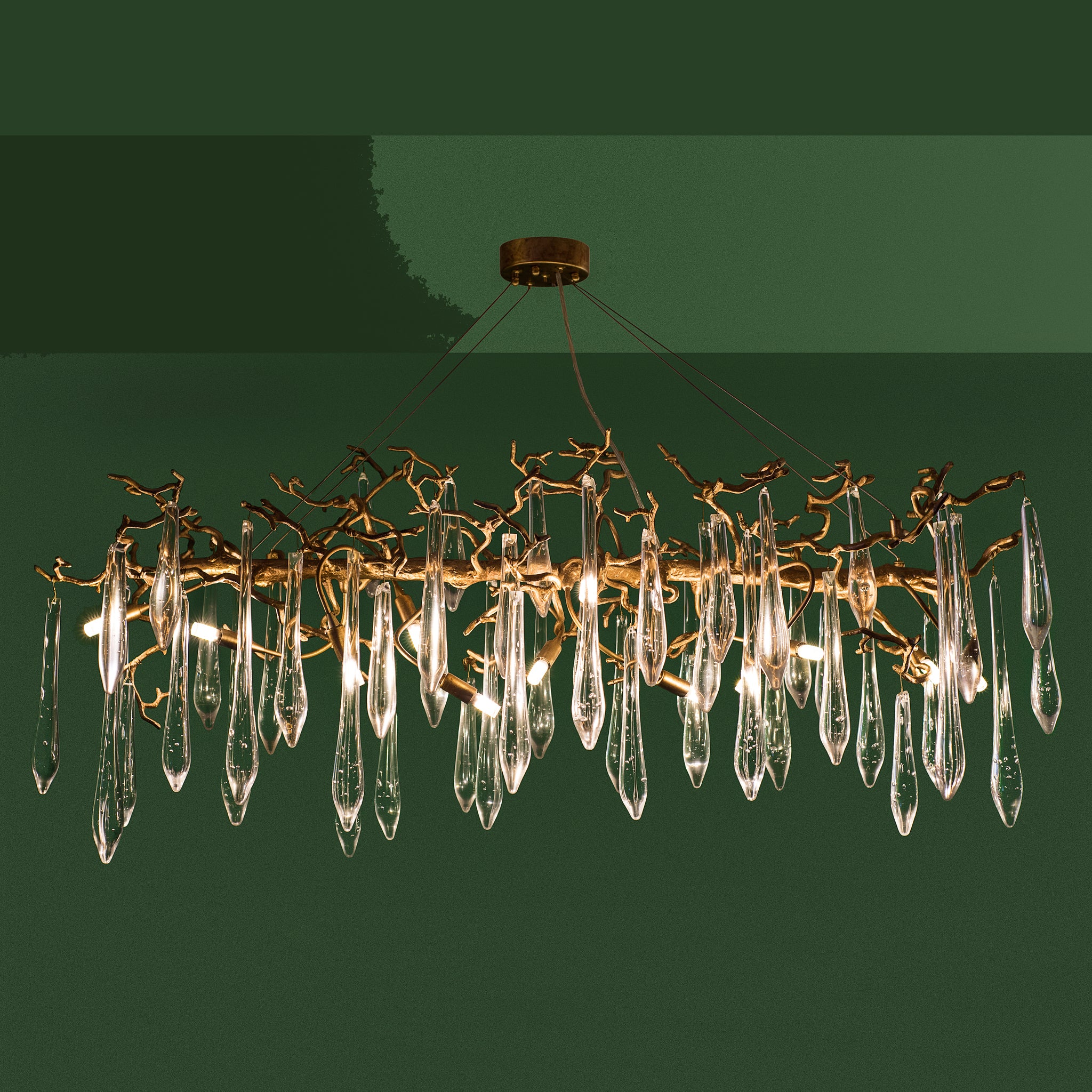 Opal Linear Organic Branching Chandelier