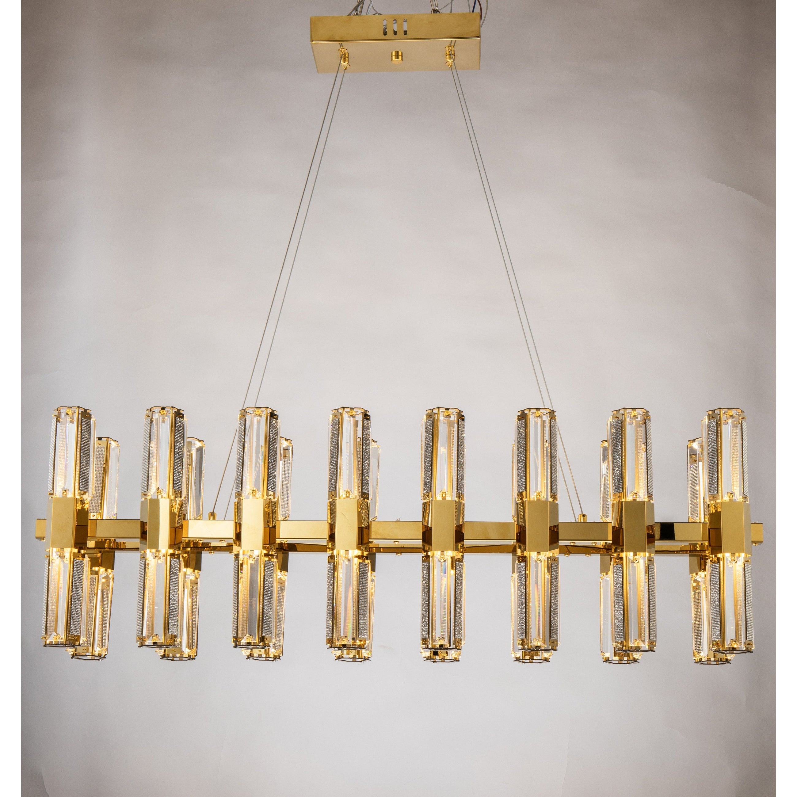 Olivia Rectangular / Linear Crystal Led Chandelier
