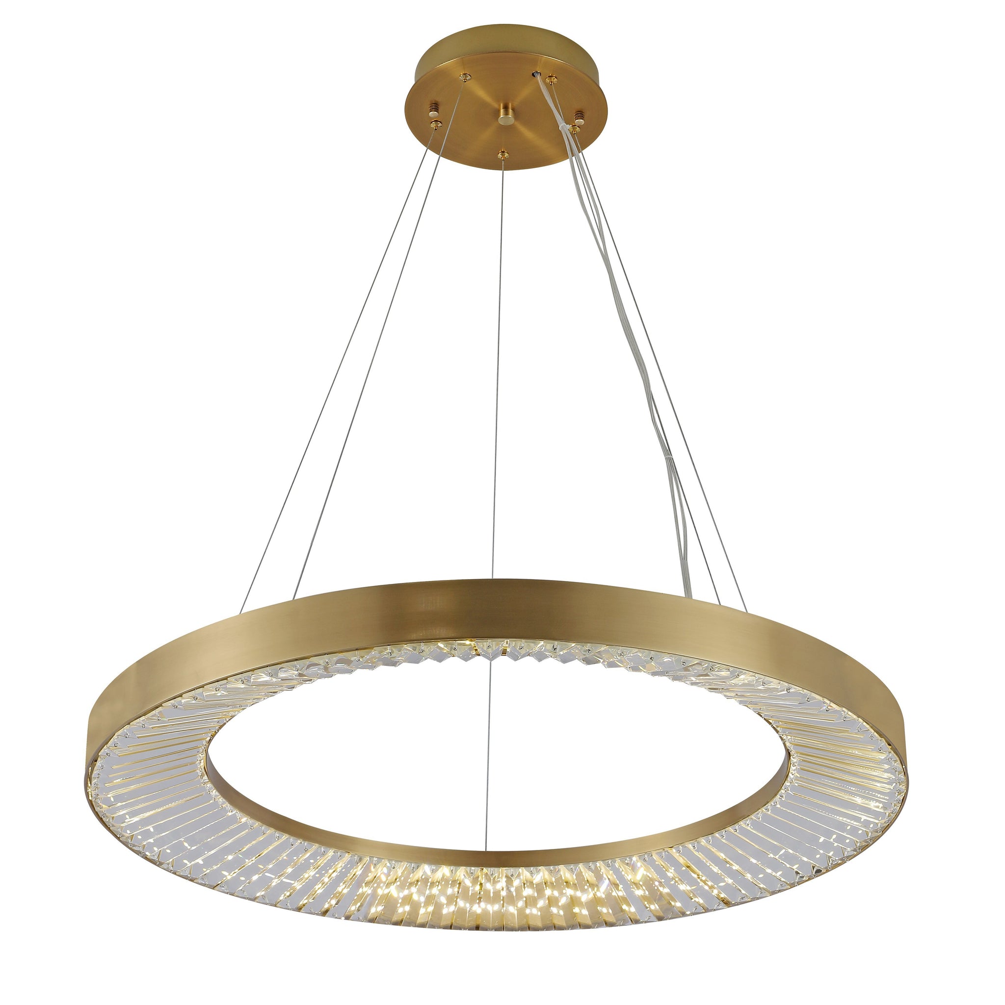 Natural Brass LED Multi Ring Chandelier