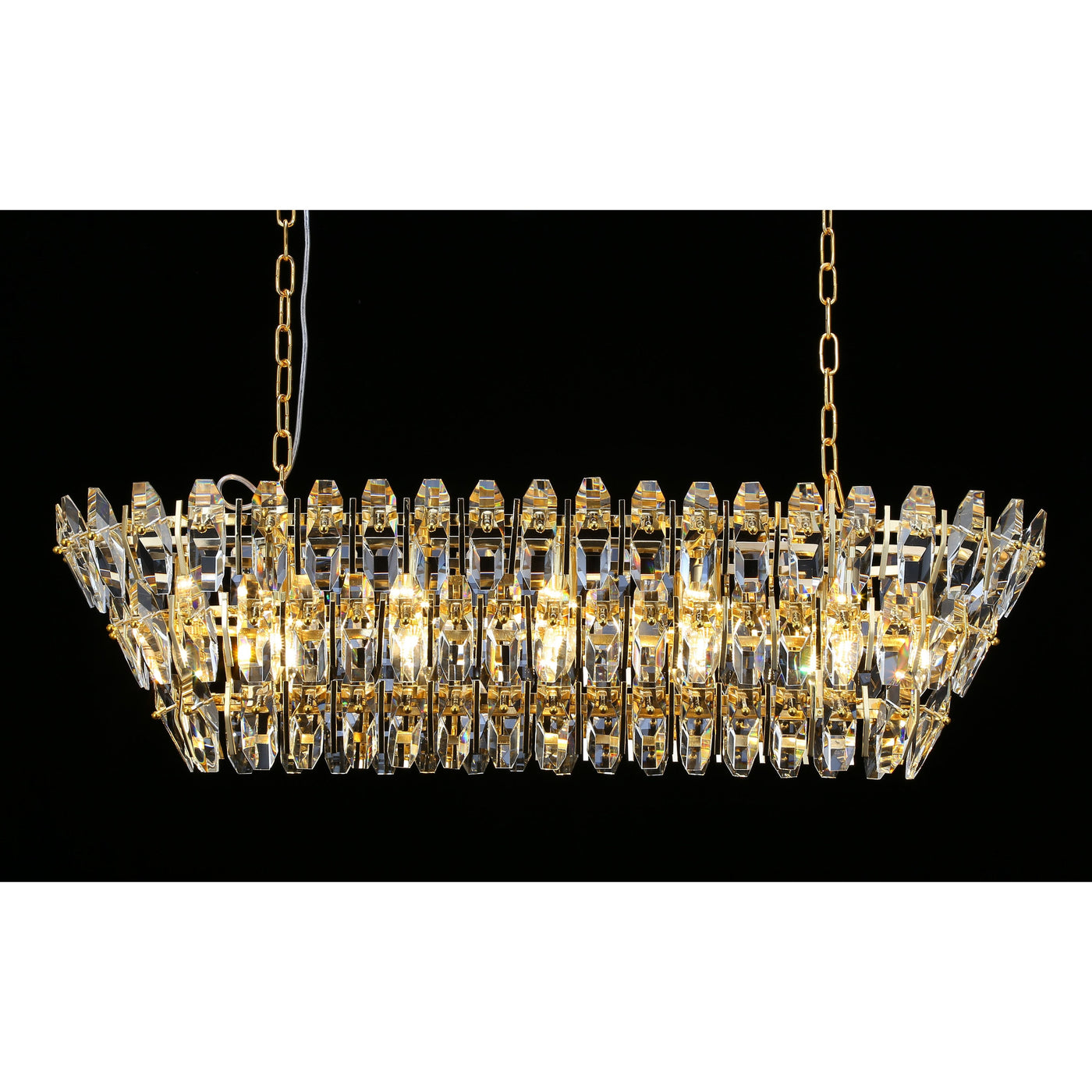Sol Rectangular Odeon Crystal Chandelier