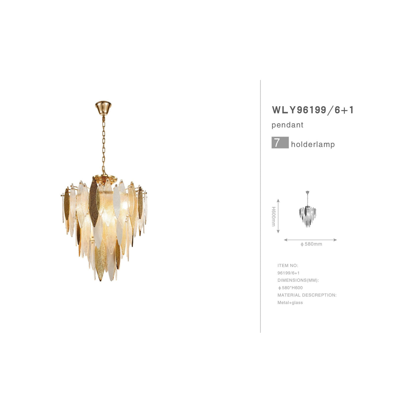 Alba Light Flushmount Tiered Oval Glass Chandelier