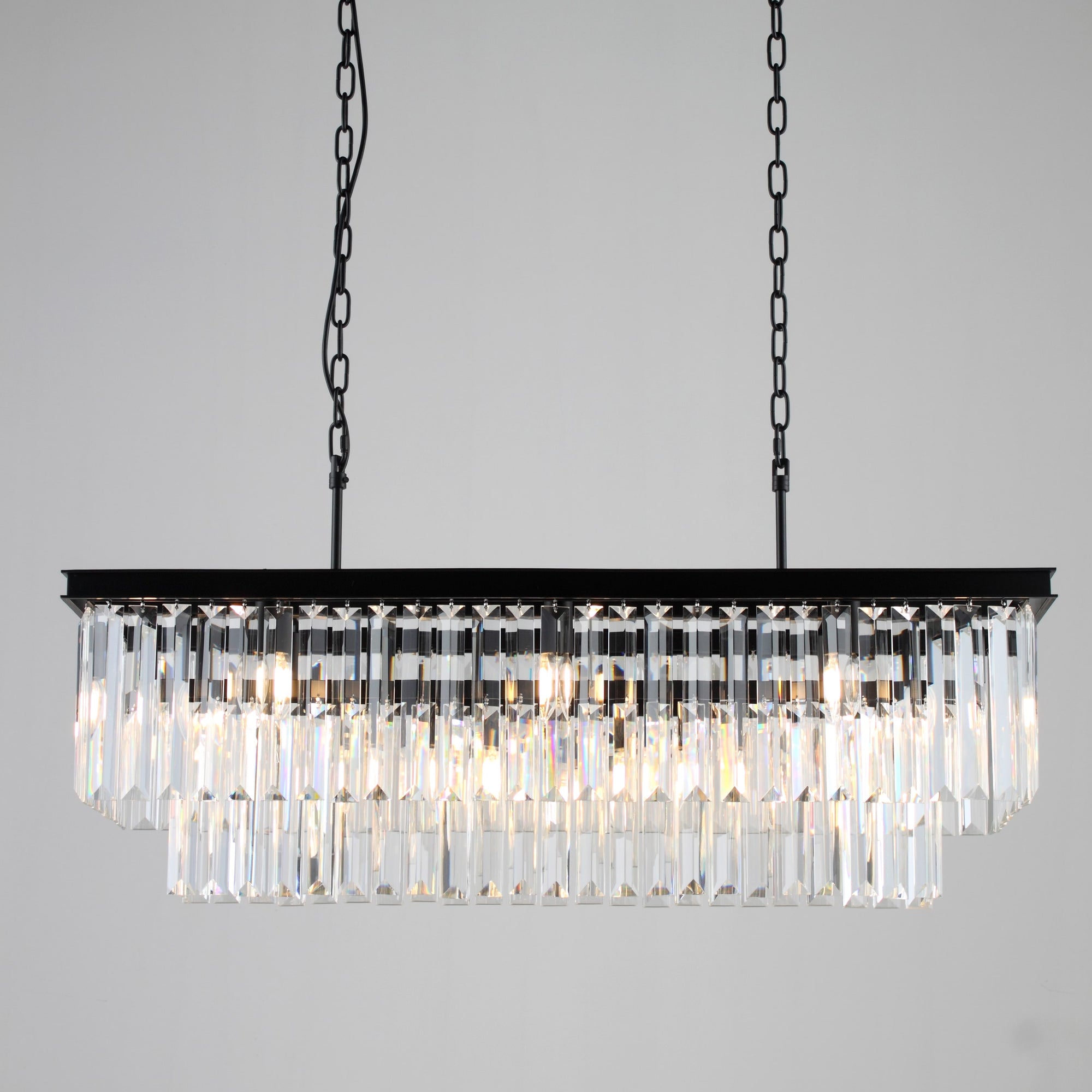 Rectangle Odeon Crystal Chandelier | Italian Concept USA