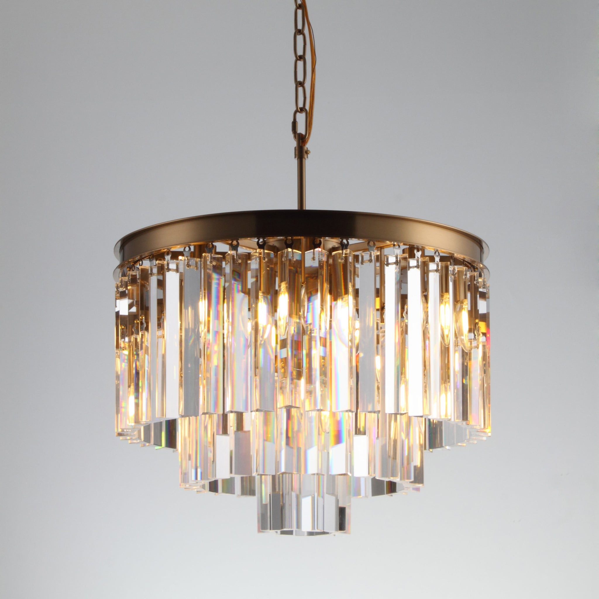3-Tier Odeon Crystal Fringe Chandelier