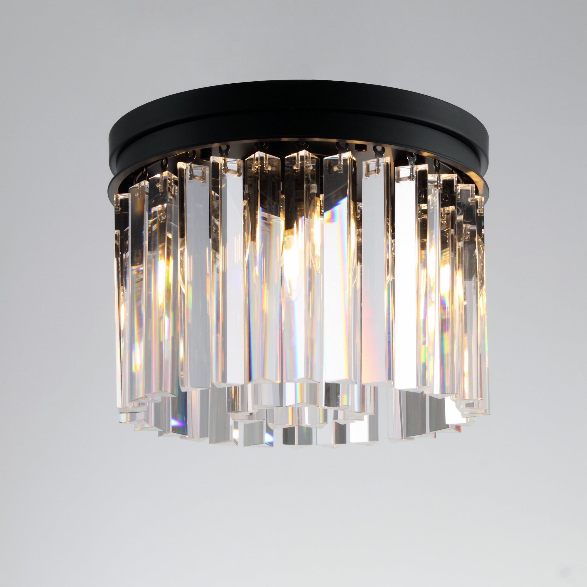 Odeon Flushmount 1-Tier Odeon Crystal Fringe Chandelier