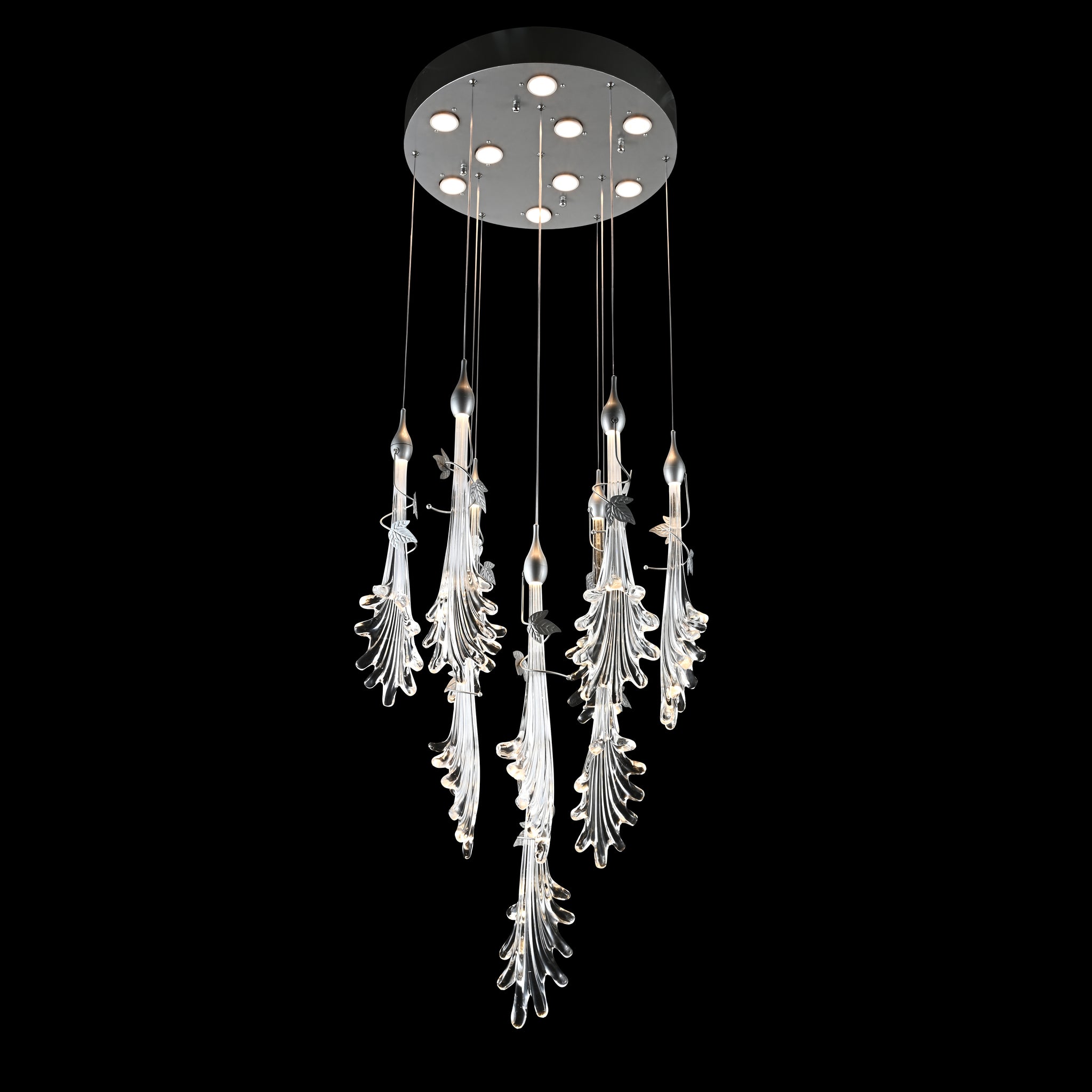 Wave Cluster Flower Glass Pendant Chandelier
