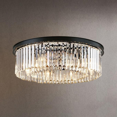 Odeon Flushmount 1-Tier Odeon Crystal Fringe Chandelier