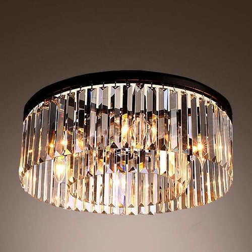 Odeon Flushmount 1-Tier Odeon Crystal Fringe Chandelier