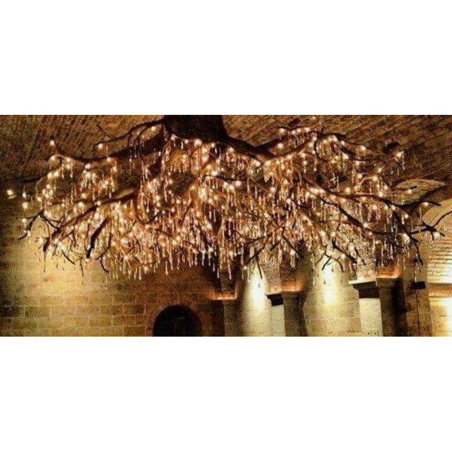 Custom Crystal Tree Chandelier 6x6’ Dark Bronze
