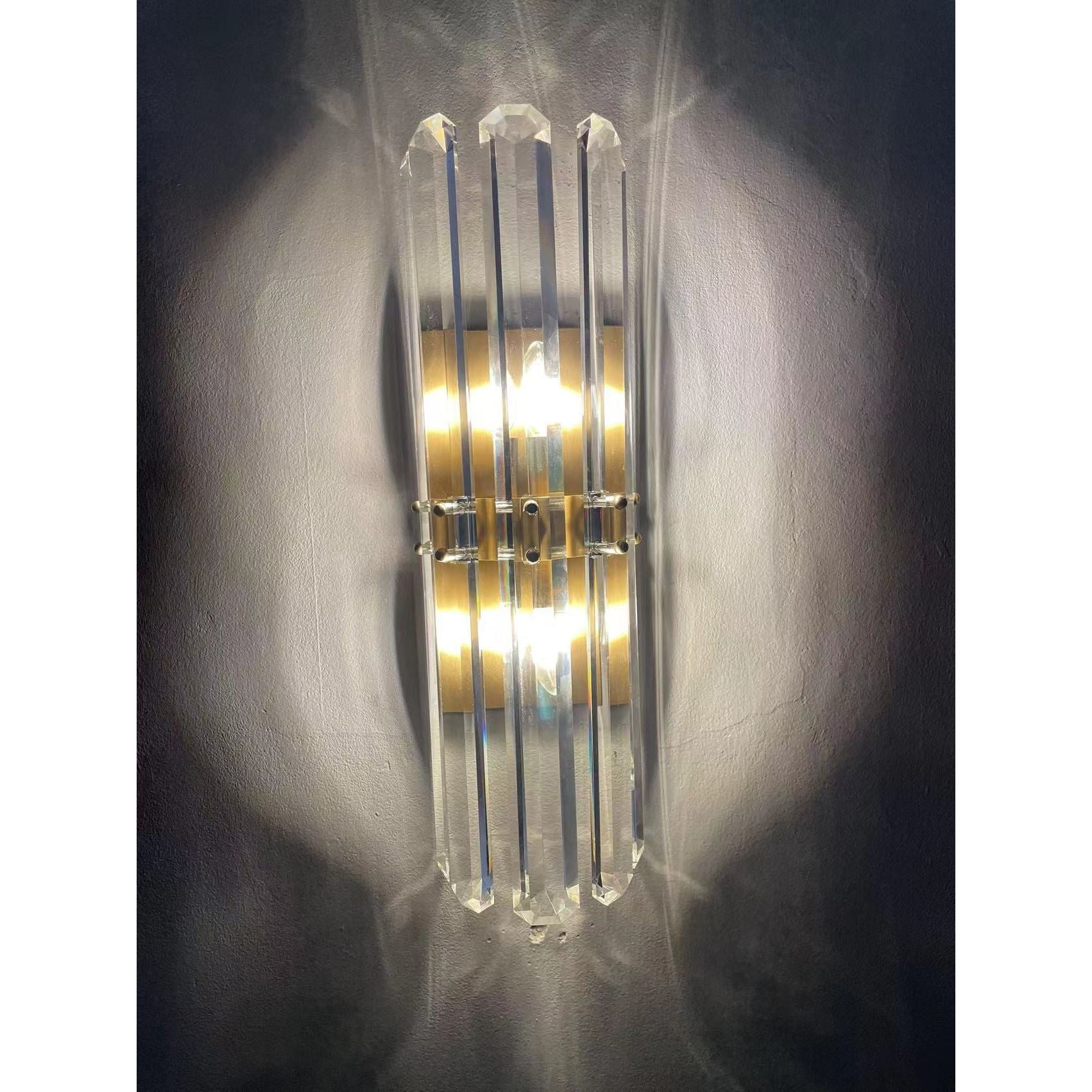 Sparkling Ruby Crystal Wall Sconce