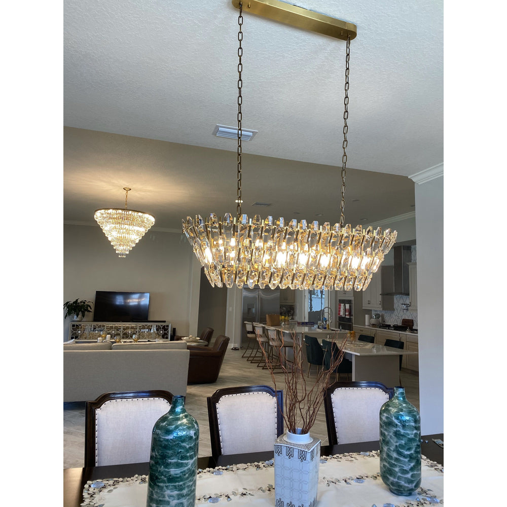 Sol Rectangular Odeon Crystal Chandelier