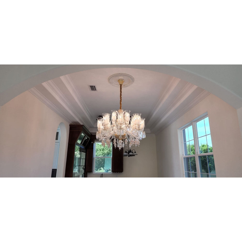 24 Light Oval/ Linear Marbella Garnier Crystal Chandelier