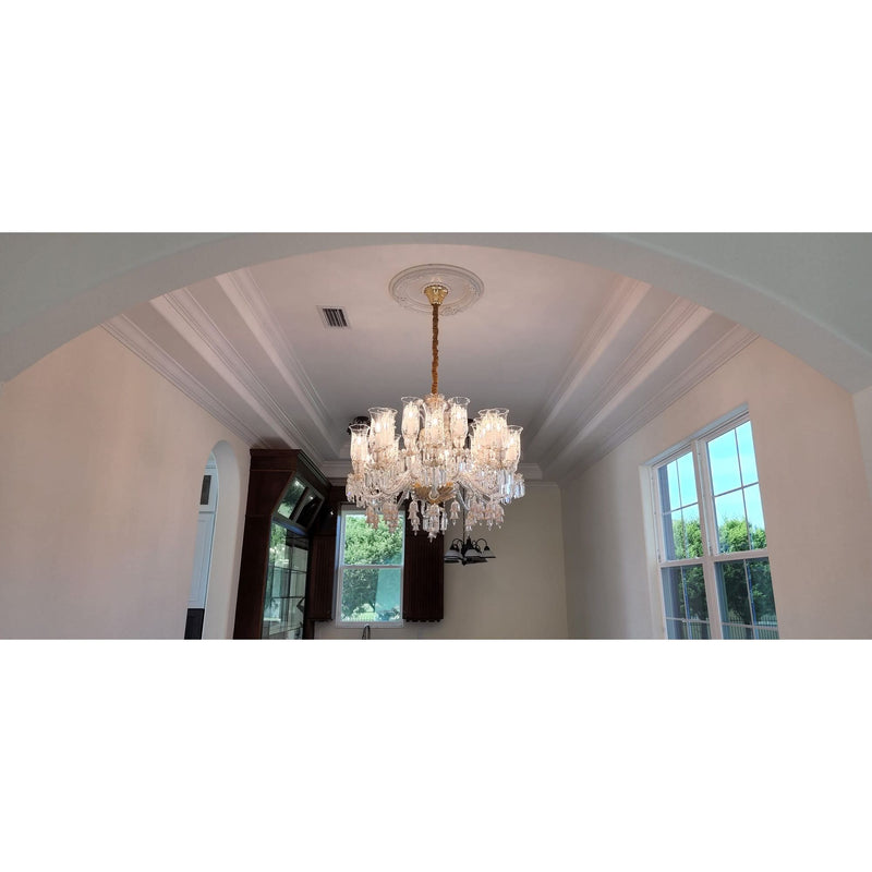 24 Light Oval/ Linear Marbella Garnier Crystal Chandelier